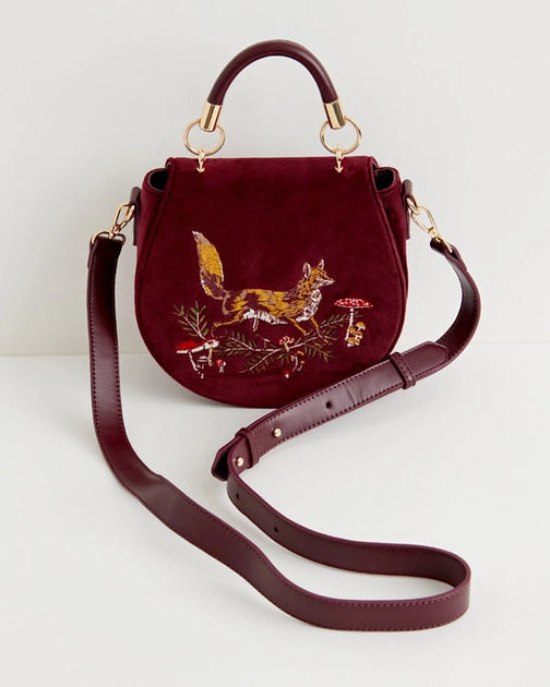 Fable England Bag: Fox & Mushroom Redcurrant Velvet – ESSE Purse Museum ...