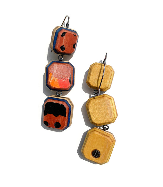 Tara Locklear Earrings: Triple Gem Dangles – ESSE Purse Museum & Store