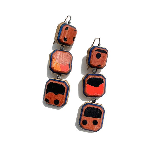 Tara Locklear Earrings: Triple Gem Dangles – ESSE Purse Museum & Store