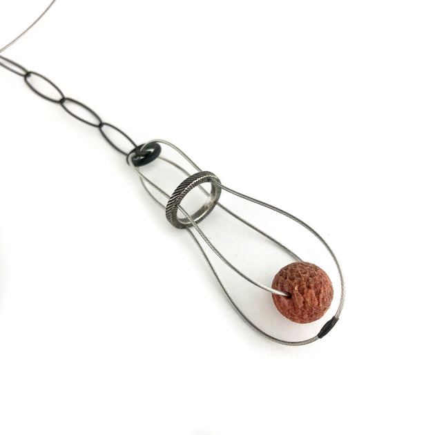 Boo Poulin Necklace: Lava Stone in Orbit – ESSE Purse Museum & Store