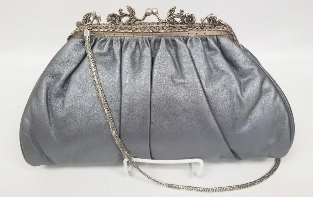 Ricki Designs Bag: Gray Leather #2124 – ESSE Purse Museum & Store